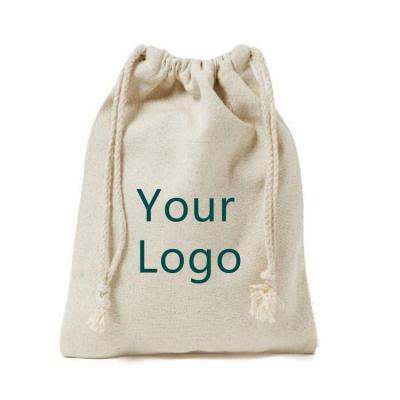 China custom logo cotton fabric grocery drawstring bags promotional canvas storage bags for sale