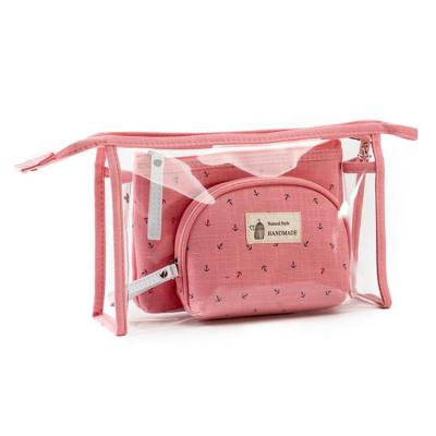China custom logo transparent pvc promotional zipper bags women travelling toiletry bags for sale