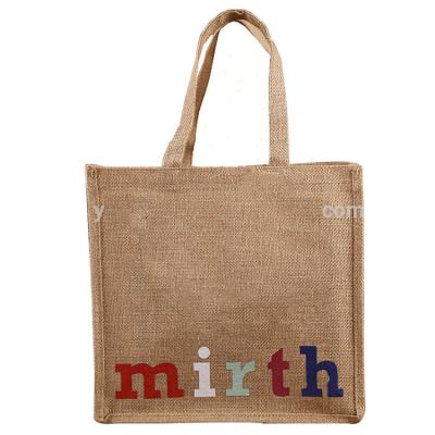 China eco-friendly jute fabric kids wear shopping bags promotional grocery handle bags for sale