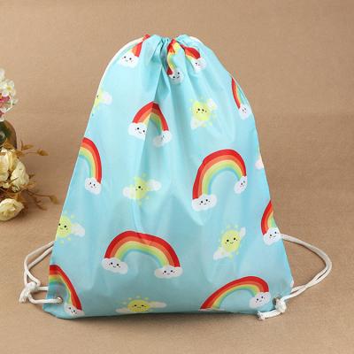 China kids travelling drawstring bags customized logo promotional polyester students backpack for sale