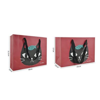 China premium boutique gift bags customized printing cheap paper shopping bag with ribbon handle for sale