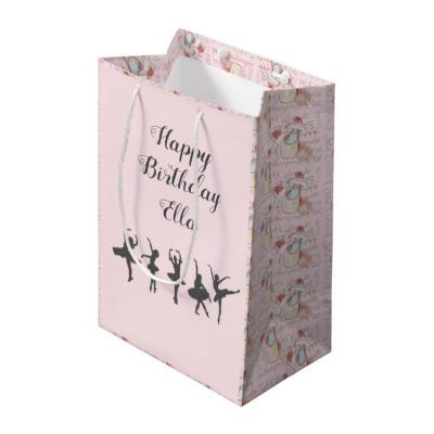 China premium kids birthday gift handbag personalized design dance club paper advertising bags for sale