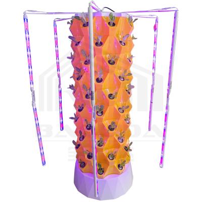 China 10 Layers 80 Holes 30L Vertical Hydroponic System Aeroponic Growing Tower with Lights for sale