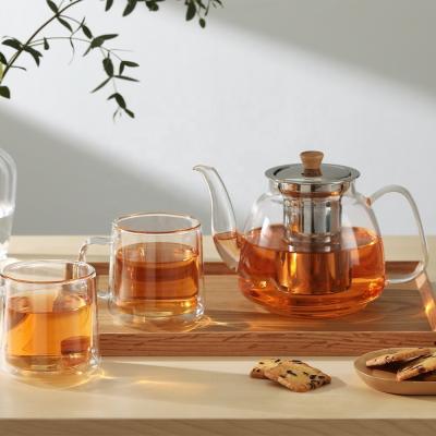 China High Borosilicate Glass Tea Cup 12oz Double Wall Coffee Mug with Handle GW/Box 520 g for sale