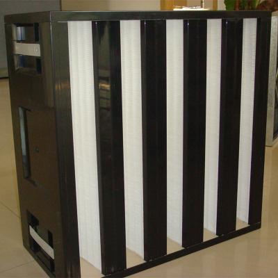 China High efficiency ventilation system plastic frame V bank air filter for sale