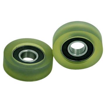 China Rubber bearings, 6001 2RS coating with PU, POM for sale
