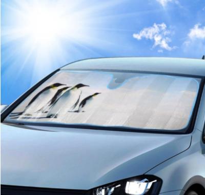 China ULK printing Customized car sunshade wrap bubbles aluminum film sunshade for car for sale