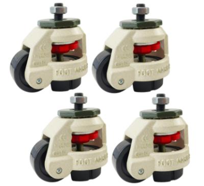 China Caster Wheel Industrial Caster Heavy Duty Machine Leveling Adjustable Casters Wheel Nylon Wheel GD-40/60/80 Screw/Flat for sale