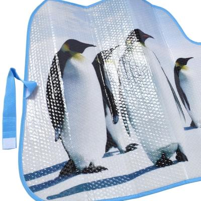 China Car sunshade PE bubble front sunshade foldable portable silver coated nylon UV protection suitable for various car models for sale