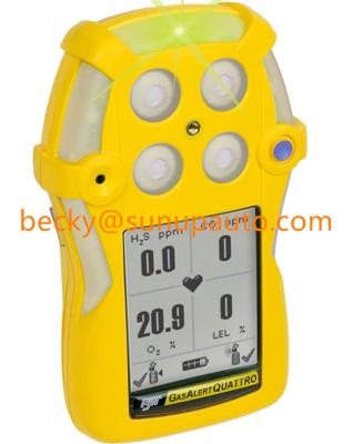 China Honeywell GasAlertQuattro 1-Gas Detectors QT-00H0-A-B-NA H2S Alkaline Battery Black Housing for sale