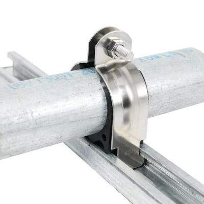 China Unistrut Fittings Durable Steel Strut Pipe Clamp For Construction Engineering for sale