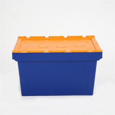 China New Style Lidded Plastic Storage Box Heavy Duty Attached Lid Container for sale