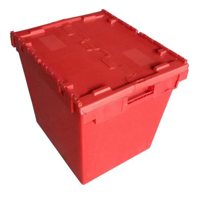 China Industrial warehouse multi storage foldable big box plastic pallet box container with attached lid for sale