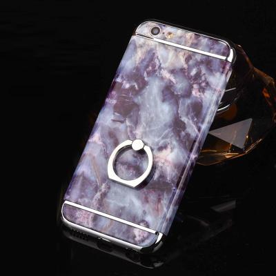 China Hard PC 3 in 1 Plating Border Marble Grains Ring Buckle Cell Phone Case Cover For iPhone 7 7 Plus 6 6s Plus for sale