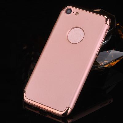 China 3 in 1 Hard PC Plating Border Solid Color Back Cover Cell Phone Case For iPhone 7 7 Plus 6 6s Plus for sale