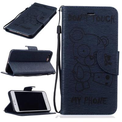 China Hard PC Don't Douch My Phone Word Cartoon Pattern Stand Cover Cell Phone Case For iPhone 7 6 6s Plus 5s with Hand Strap for sale