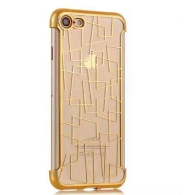 China Soft Plating TPU Irregular Lines Back Cover Cell Phone Case For iPhone 7 6s Plus for sale