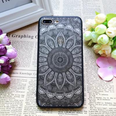 China PC+TPU Black Silk Wolf Totem Pattern Back Cover Cell Phone Case For iPhone 7 6s Plus for sale