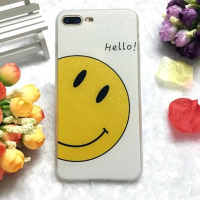 China PC+TPU Silk Grain Cute Smile Expression Back Cover Cell Phone Case For iPhone 7 6s Plus for sale