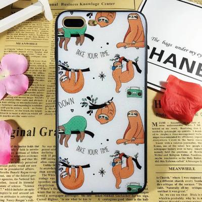 China PC+TPU Silk Grain Folivora Play on the Tree Images Cell Phone Case Cover For iPhone 7 6s Plus for sale