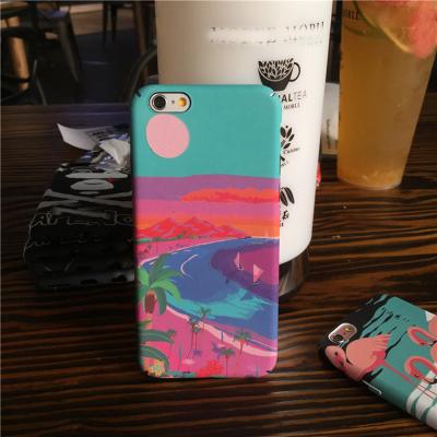 China PC Colorful Landscape Painting Sunset River Egrets Cell Phone Case Cover For iPhone 7 6s Plus for sale