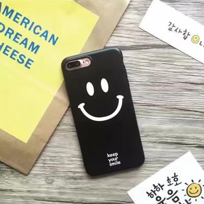 China Soft TPU IMD Smiling Face Black Edge Scrub Cell Phone Case Cover For iPhone 7 6s Plus for sale