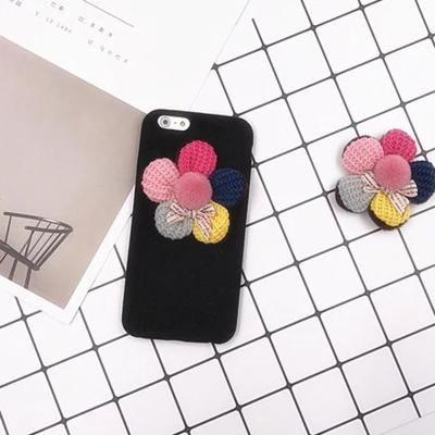 China Soft TPU Fiber Colorful Wool Flowers Small Bow-knot Girls Favorite Back Cover Cell Phone Case For iPhone 7 6s Plus for sale