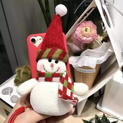 China Soft TPU Merry Christmas 3D Doll Santa Claus Scarf Snowman Back Cover Cell Phone Case For iPhone 7 6s Plus 5s for sale