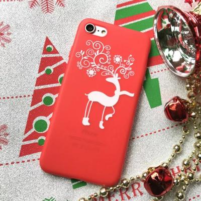 China Soft TPU Happy New Year Christmas Red Beaming Back Cover Cell Phone Case For iPhone 7 6s Plus for sale