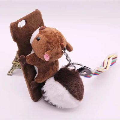 China TPU&Plush 3D Mouse Doll Hairball Tail Back Cover Cell Phone Case For iPhone 7 6s Plus 5s with Hand Strap for sale