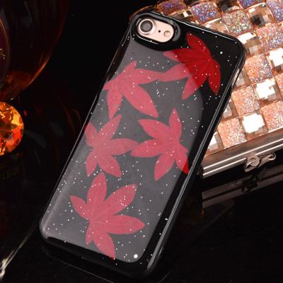 China Soft TPU Black Colorful Real Flowers Specimen Cell Phone Case Back Cover for iPhone7 7 plus 6s plus for sale