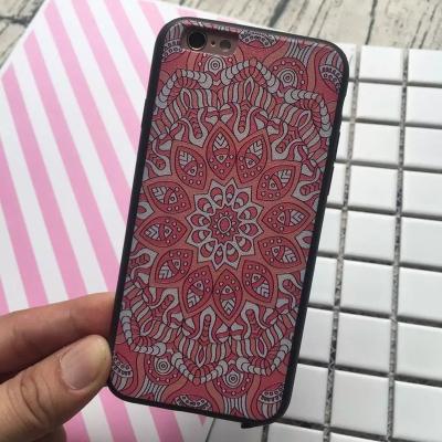 China PC+TPU Silk Skin Back Cover 3D Relief Painting Retro Palace Circular Pattern Cell Phone Case For iPhone 7 6s Plus for sale