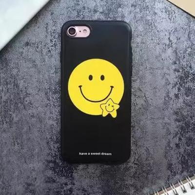 China TPU IMD Black Edge Scrub Star Smile Face Cell Phone Case Cover For iPhone 7 6s Plus for sale