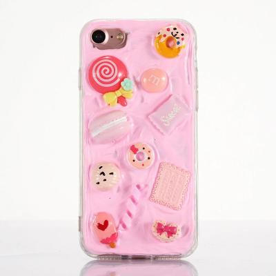 China TPU DIY Cartoon Beads Butter Candy Color Back Cover Cell Phone Case For iPhone 7 6s Plus for sale
