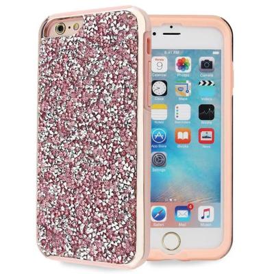 China 2 in 1 Luxury Diamond Plating TPU+PC Flash Drilling Back Cover Cell Phone Case For iPhone 7 6s Plus for sale