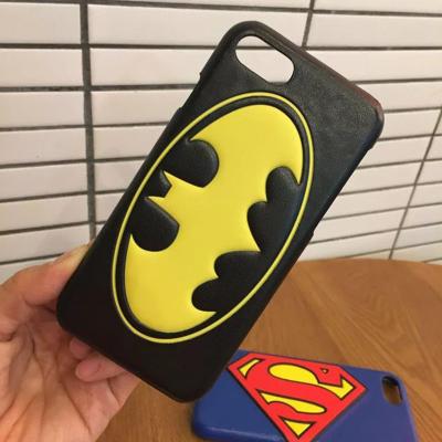 China PU Cartoon Super Bat Man Pattern Cell Phone Case Cover For iPhone 7 6s Plus for sale