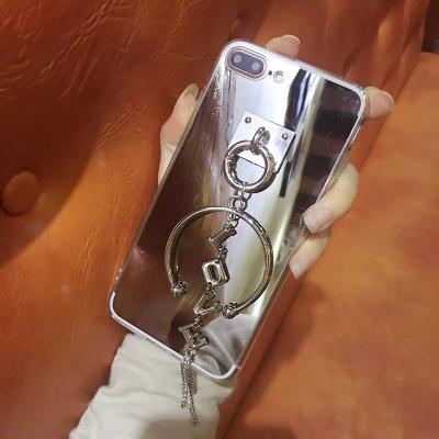 China Gold Mirror Metal Buckle Love Word Pendant Strap Cell Phone Case For iPhone 7 6s Plus for sale