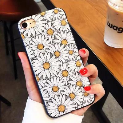 China PC+TPU Chrysanthemum Relief Painting Back Cover Cell Phone Case For iPhone 7 6s Plus for sale