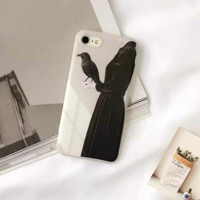 China Soft TPU IMD Man and Crows Image Back Cover Cell Phone Case For iPhone 7 6s Plus for sale