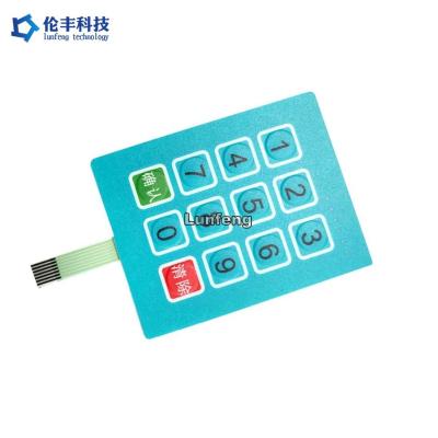 中国 ペット ポリエステル平らな膜スイッチ、注文の蝕知の膜のキーパッド 販売のため