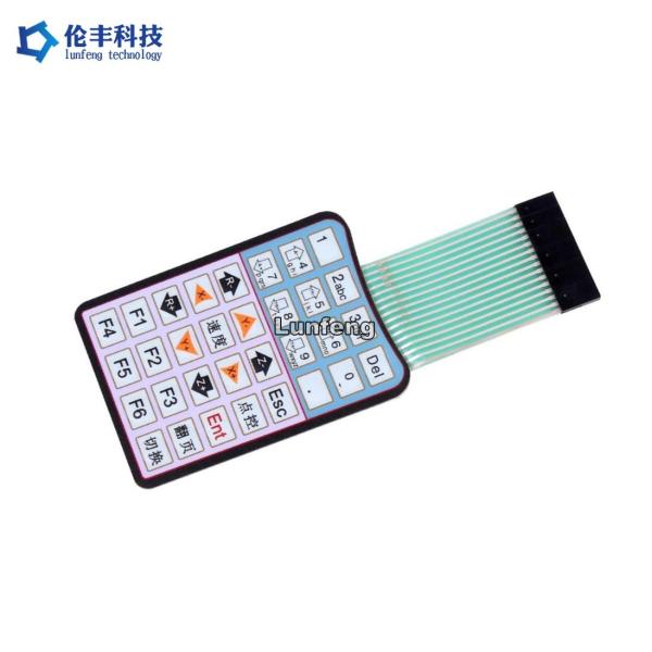PET Flat Membrane Switch , Matrix Electronic Membrane Keypad Panel