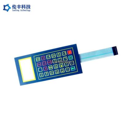 China Custom PET Transparent LCD Waterproof Membrane Switch Embossed Keypad for sale