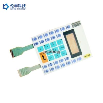 China Tactile Two Tails Waterproof Membrane Touch Switch With LCD Window for sale
