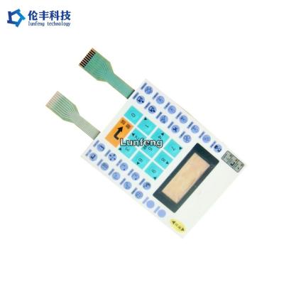 China Tactile Two Tails Waterproof Membrane Touch Switch With LCD Window for sale