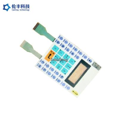 China Tactile Two Tails Waterproof Membrane Touch Switch With LCD Window for sale