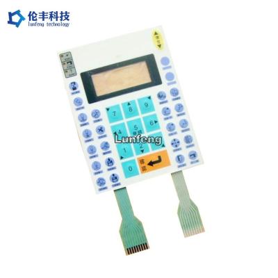 China Tactile Two Tails Waterproof Membrane Touch Switch With LCD Window for sale