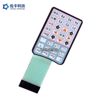 China Matte Surface Waterproof Flat Membrane Switch Panel Silkscreen Printing for sale