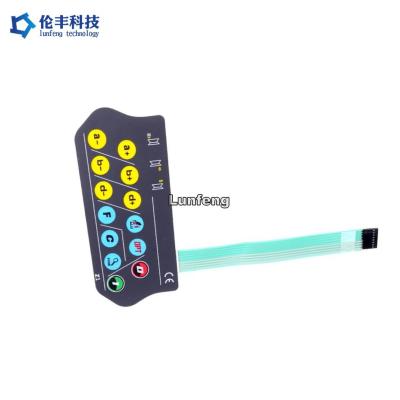 China Telclado numérico táctil de encargo grabado en relieve 3M467 del interruptor de membrana de las llaves LED en venta