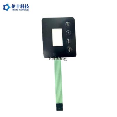 중국 광택면 감촉식 멤브레인 스위치 오버레이 투명한 LCD 창 판매용