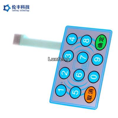 Китай Подгонянный плоский переключатель мембраны, печатая резиновый верхний слой пульта управления кнопочной панели продается
